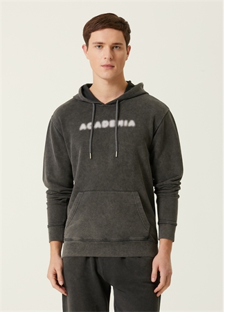 Academia Erkek Antrasit Kapüşonlu Flu Logolu Sweatshirt Gri S EU Academia Erkek Antrasit Kapüşonlu Flu Logolu Sweatshirt Gri S EU
