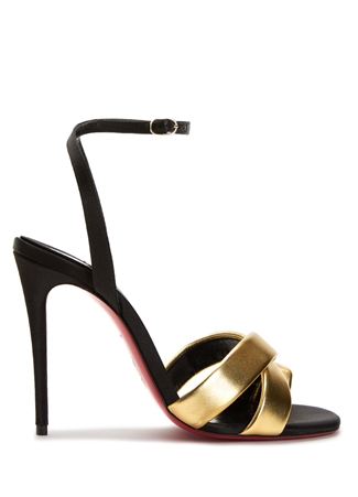 Christian Louboutin Kadın Siyah Gold Deri Sandalet 36 Eu