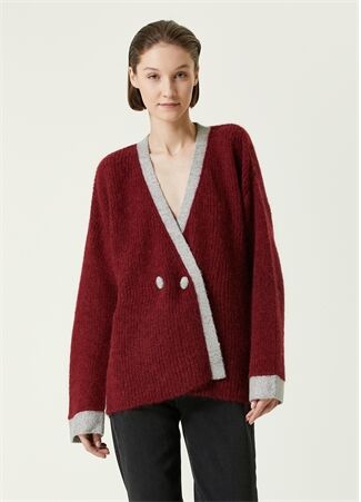 Maksu Kadın Montmartre Bordo Gri V Yaka Hırka XS/S EU Maksu Kadın Montmartre Bordo Gri V Yaka Hırka XS/S EU