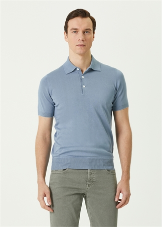 Brunello Cucinelli Erkek Mavi Polo Yaka T-shirt Lacivert 54 IT Brunello Cucinelli Erkek Mavi Polo Yaka T-shirt Lacivert 54 IT