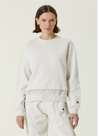 Champion Kadın Gri Logolu Beli Garnili Sweatshirt L EU Champion Kadın Gri Logolu Beli Garnili Sweatshirt L EU
