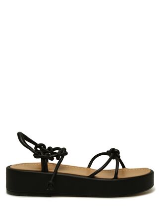 Flattered Kadın Siyah Deri Sandalet 36 EU