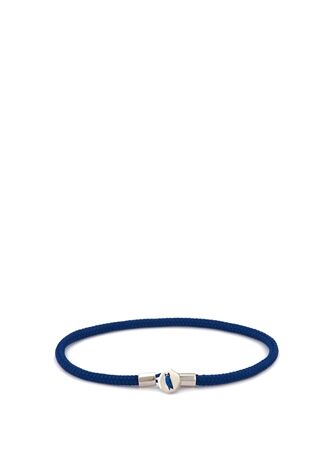 AtolyeWolf Erkek Lacivert Örgü Dokulu Gümüş Rengi Bileklik Mavi EU