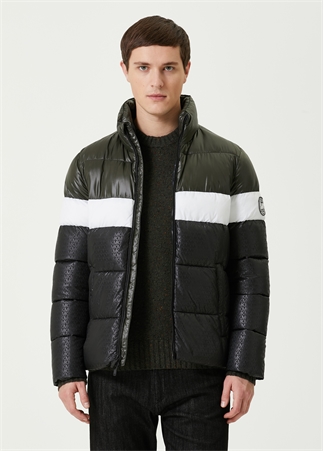Michael Kors Erkek Colorblock Dik Yaka Puff Mont Yeşil M EU Michael Kors Erkek Colorblock Dik Yaka Puff Mont Yeşil M EU