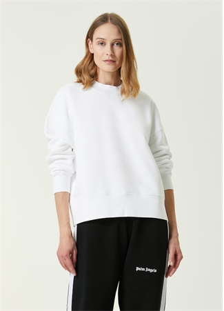 Palm Angels Kadın Beyaz Bisiklet Yaka Logolu Sweatshirt XS EU Palm Angels Kadın Beyaz Bisiklet Yaka Logolu Sweatshirt XS EU