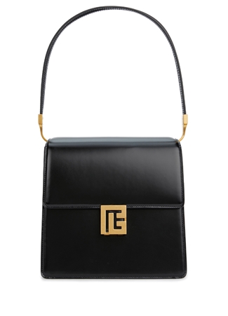 Balmain Kadın Siyah Gold Logo Detaylı Deri Omuz Çantası EU Balmain Kadın Siyah Gold Logo Detaylı Deri Omuz Çantası EU