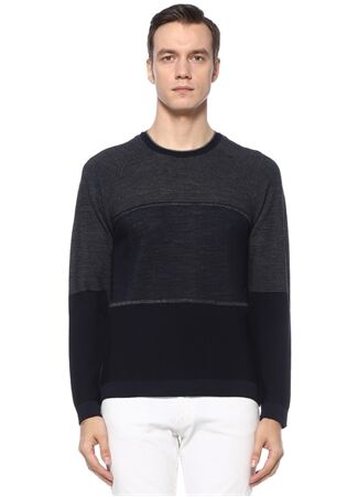 Beymen Club Erkek Lacivert Karışık Dokulu Yün Kazak S