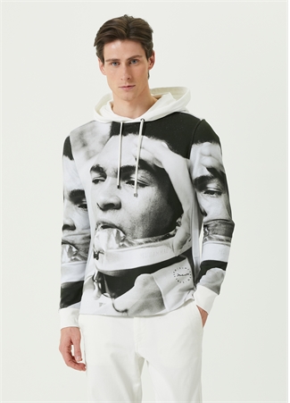 Limitato Erkek Ekru Kapüşonlu Figür Baskılı Sweatshirt Yeşil S Eu Limitato Erkek Ekru Kapüşonlu Figür Baskılı Sweatshirt Yeşil S Eu