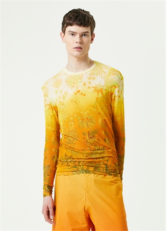 Etro Erkek Turuncu Etnik Desenli Uzun Kollu T-shirt S EU Etro Erkek Turuncu Etnik Desenli Uzun Kollu T-shirt S EU