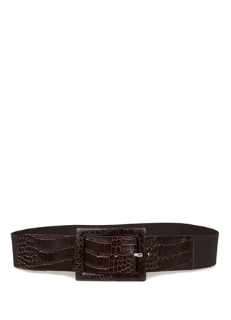 Beymen Collection Kadın Siyah Krokodil Dokulu Deri Kemer Kahverengi 80 Beymen Collection Kadın Siyah Krokodil Dokulu Deri Kemer Kahverengi 80