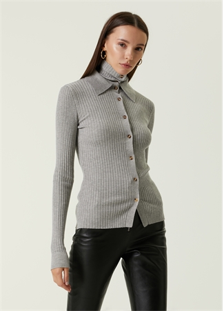 Dodo Bar Or Kadın Gri Dik Yaka Triko 42 IT Dodo Bar Or Kadın Gri Dik Yaka Triko 42 IT