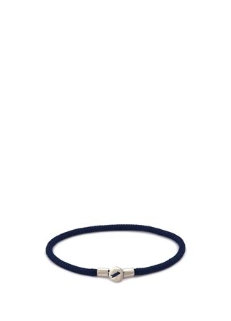 AtolyeWolf Erkek Lacivert Örgü Dokulu Gümüş Rengi Bileklik EU