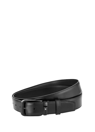 Montblanc Erkek Siyah Logo Detaylı Deri Kemer EU