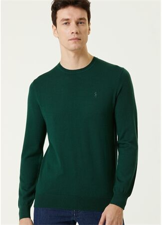 Polo Ralph Lauren Erkek Yeşil Logo Nakışlı Yün Kazak S EU