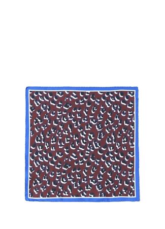 Beymen Club Kadın Bordo Leopar Desenli 50x50 cm İpek Eşarp EU