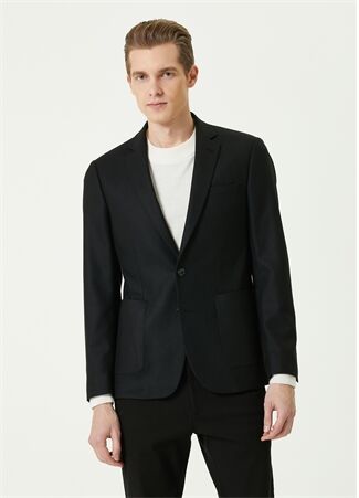 Beymen Club Erkek Drop 6 Siyah Balıksırtı Dokulu Ceket 46