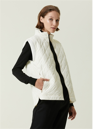 Beymen Collection Kadın Beyaz Garnili Kapitoneli Yelek 36 Beymen Collection Kadın Beyaz Garnili Kapitoneli Yelek 36