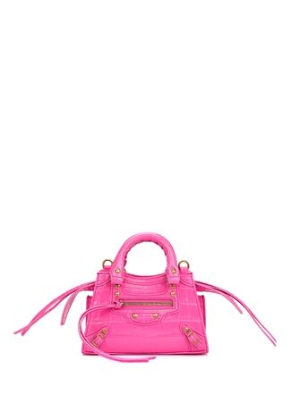 Balenciaga Kadın Neo Classic Pembe Deri Omuz Çantası EU