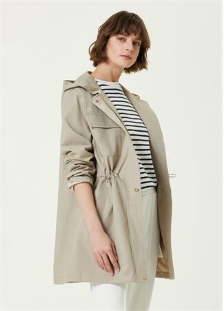 Network Kadın Regular Fit Taş Pardösü Gri XS EU