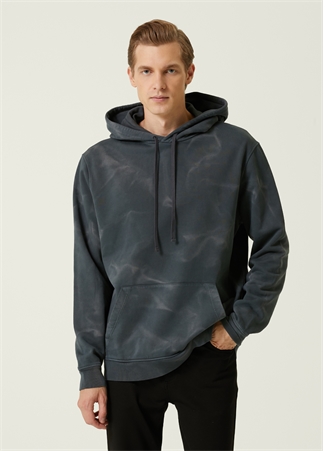 Allsaints Erkek Cruz Gri Kapüşonlu Batik Desenli Sweatshirt Siyah S EU Allsaints Erkek Cruz Gri Kapüşonlu Batik Desenli Sweatshirt Siyah S EU