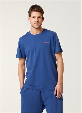Les Benjamins Erkek Mavi Bisiklet Yaka T-shirt Lacivert S EU