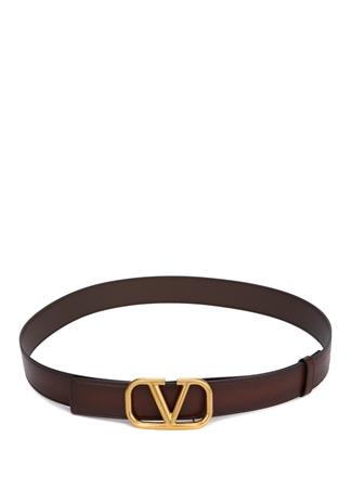 Valentino Garavani Erkek Kahverengi Logo Detaylı Deri Kemer 00 EU Valentino Garavani Erkek Kahverengi Logo Detaylı Deri Kemer 00 EU