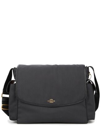 Coach Kadın Siyah Logo Detaylı Bebek Çantası EU