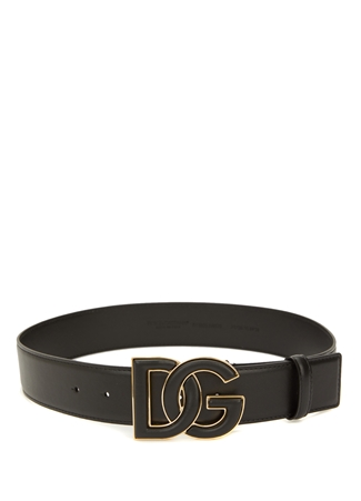 Dolce&Gabbana Kadın Siyah Logolu Deri Kemer 75 EU Dolce&Gabbana Kadın Siyah Logolu Deri Kemer 75 EU