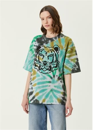 Kenzo Kadın Tiger Yeşil Bisiklet Yaka Desenli Kısa Kol Triko S Eu Kenzo Kadın Tiger Yeşil Bisiklet Yaka Desenli Kısa Kol Triko S Eu