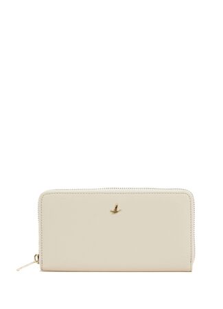 Beymen Club Kadın Bej Logolu Deri Cüzdan EU