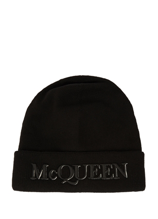 Alexander McQueen Erkek Siyah Logo Jakarlı Yün Şapka L EU Alexander McQueen Erkek Siyah Logo Jakarlı Yün Şapka L EU