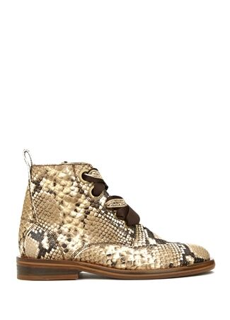 Zadig&Voltaire Kadın Wild Laureen Bej Yılan Desenli Deri Bot 36 EU