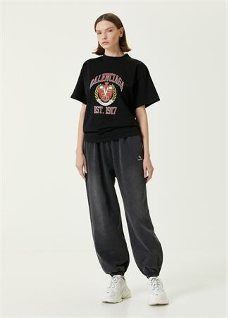 Balenciaga Kadın Siyah Paçası Lastikli Eşofman Altı S EU