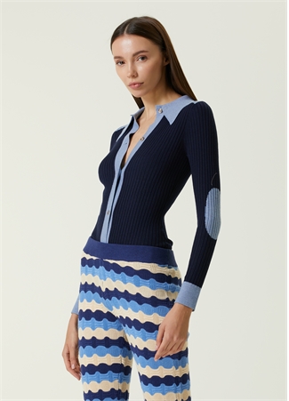 Dodo Bar Or Kadın Mavi Gömlek Yaka Bloklu Body 44 IT Dodo Bar Or Kadın Mavi Gömlek Yaka Bloklu Body 44 IT