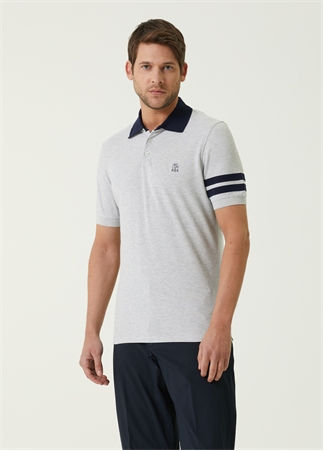 Brunello Cucinelli Erkek Gri Lacivert Polo Yaka Logolu T-shirt S EU Brunello Cucinelli Erkek Gri Lacivert Polo Yaka Logolu T-shirt S EU