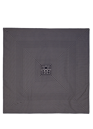 Toteme Kadın Siyah Beyaz Logo Baskılı Şal Eu