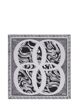 Imannoor Kadın Marble Siyah İpek Şal EU Imannoor Kadın Marble Siyah İpek Şal EU