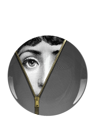 Fornasetti Tema e Variazioni no 401 Porselen Dekoratif Tabak Siyah Fornasetti Tema e Variazioni no 401 Porselen Dekoratif Tabak Siyah