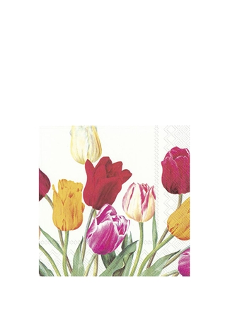 Luxuria Lale Desenli Yemek Peçete Seti Çok Renkli