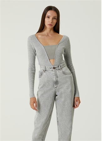 Brunello Cucinelli Kadın Gri İşlemeli Büstiyer Detaylı Kaşmir Kazak M EU Brunello Cucinelli Kadın Gri İşlemeli Büstiyer Detaylı Kaşmir Kazak M EU