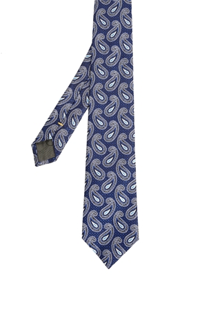Canali Erkek Lacivert Etnik Desenli İpek Kravat EU Canali Erkek Lacivert Etnik Desenli İpek Kravat EU