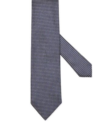 Zegna Erkek Mavi Mikro Desenli İpek Kravat EU