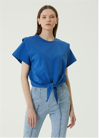 Isabel Marant Kadın Mavi Bağlama Detaylı T-shirt M EU Isabel Marant Kadın Mavi Bağlama Detaylı T-shirt M EU