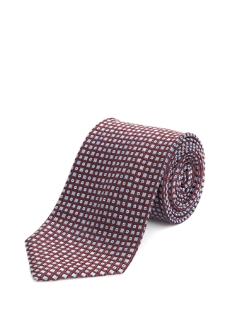 Beymen Collection Erkek Mavi Mikro Geometrik Desenli İpek Kravat EU IT