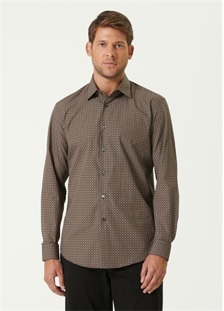 Salvatore Ferragamo Erkek Siyah Modern Yaka Mikro Desenli Gömlek S EU Salvatore Ferragamo Erkek Siyah Modern Yaka Mikro Desenli Gömlek S EU