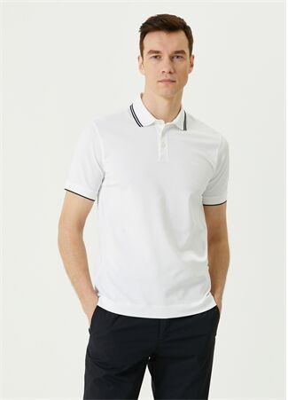 Z Zegna Erkek Beyaz Polo Yaka T-shirt Xxxl It