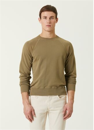 Tom Ford Erkek Haki Reglan Kollu Sweatshirt 48 IT