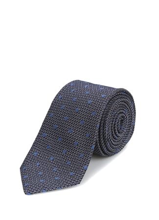 Beymen Collection Erkek Lacivert Mikro Desenli İpek Kravat EU IT