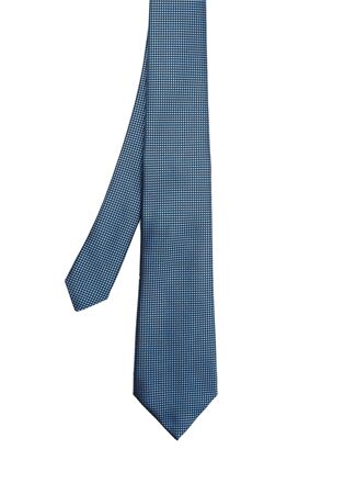 Canali Erkek Lacivert Mikro Desenli İpek Kravat EU