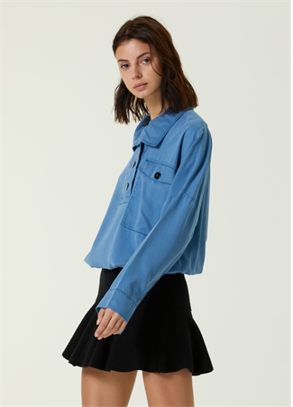 Network Kadın Slim Fit Lacivert Denim Gömlek S EU